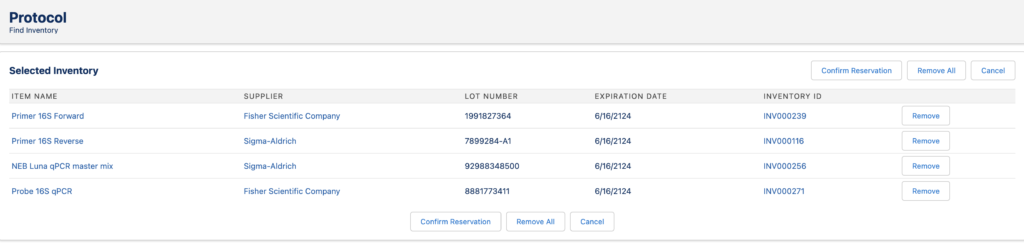 Using LIMS Inventory Management during Protocol Execution